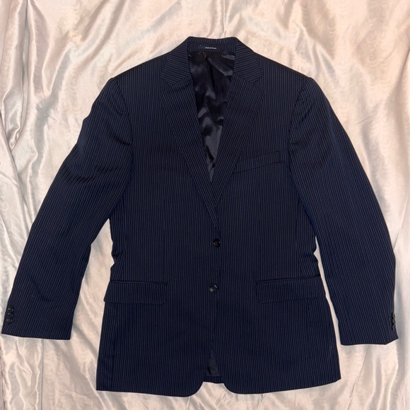 Versace Suits Blazers Versace Dark Blue Striped Blazer And Pants